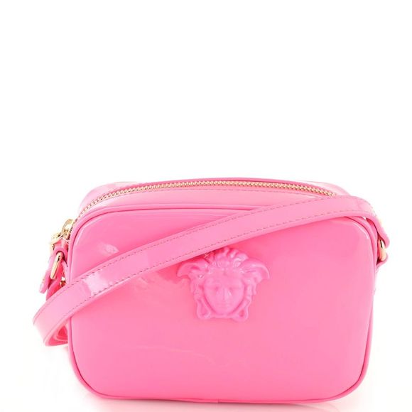 Versace | Bags | Versace Palazzo Medusa Camera Bag Patent Small Pink ...